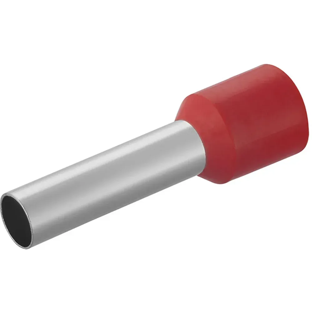 Terminal Pré-Isolado Pino Tubular 10mm² Vermelho 100 Peças Liege OFERTA!