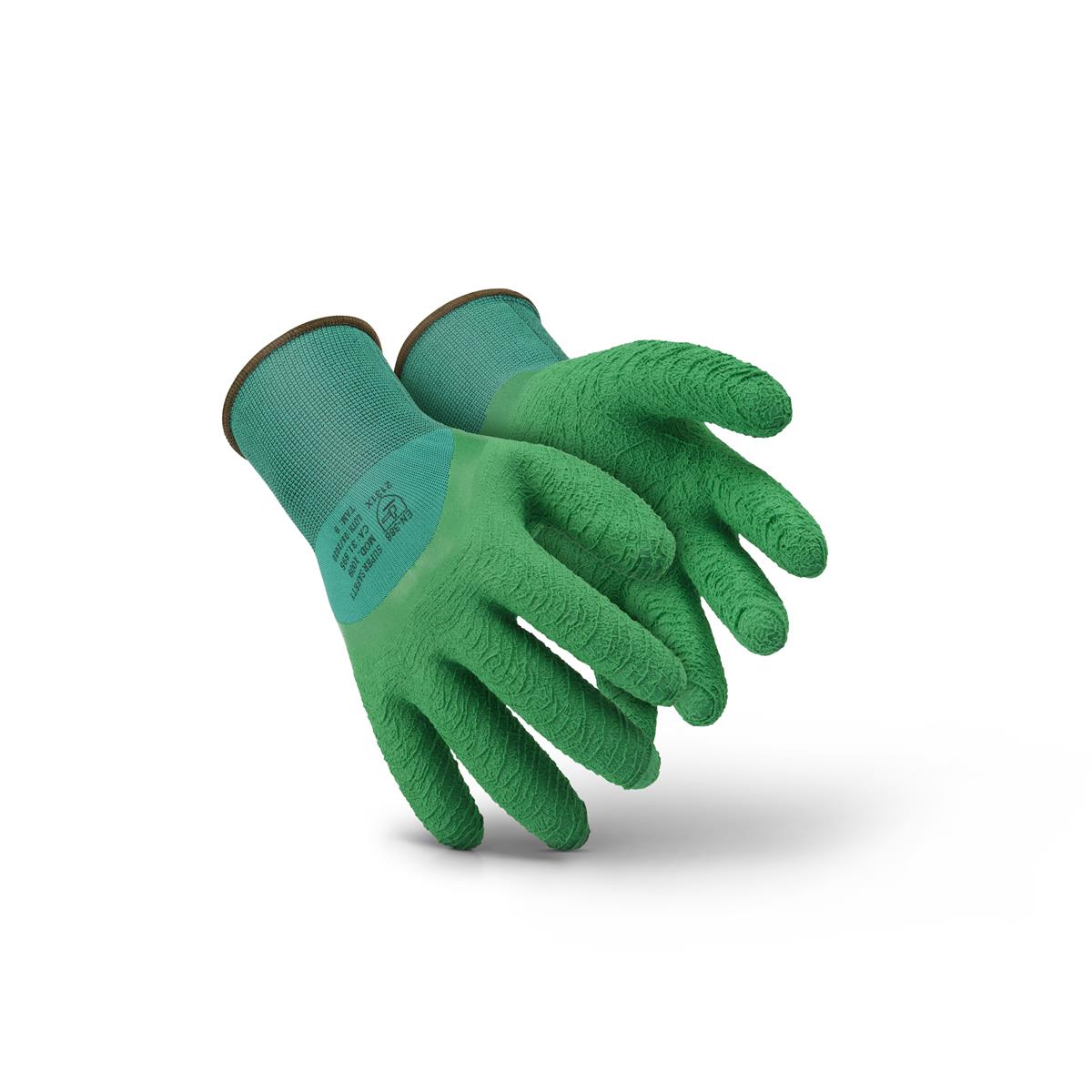 Luva Textil Latex Verde T8 SS1009 Super Safety OFERTA!